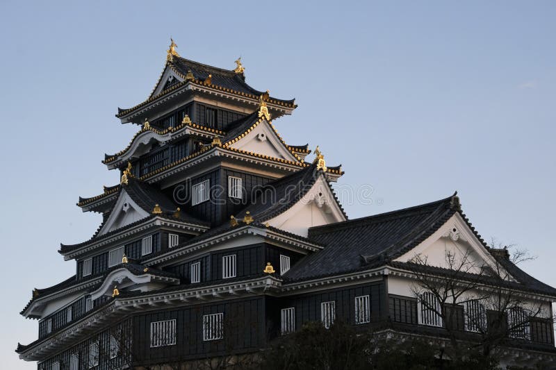 Okayama Castle in Okayama during Sunset Stock Image - Image of golden ...