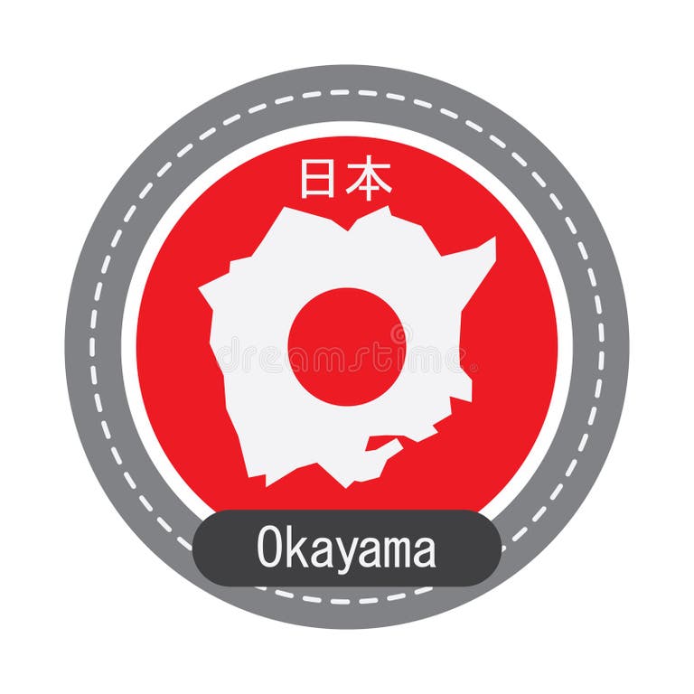 Okayama Map. Vector Illustration Decorative Design Stock Vector ...
