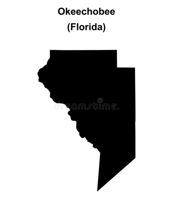 Okeechobee outline map stock vector. Illustration of shape - 357889788