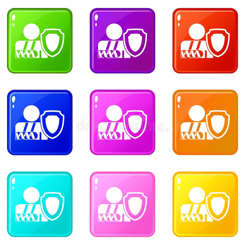 Oken Arm and Safety Shield Set 9 Stock Vector - Illustration of health ...