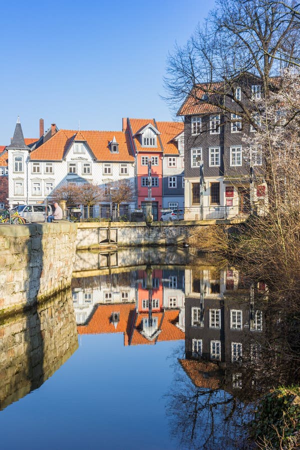 Oker River Going through the Historic Center of Wolfenbuttel Editorial ...