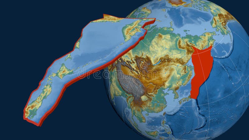 Okhotsk Plate Presented - Relief Stock Illustration - Illustration of ...