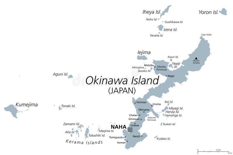 Okinawa Islands, in the Okinawa Prefecture, Japan, Political Map Stock ...