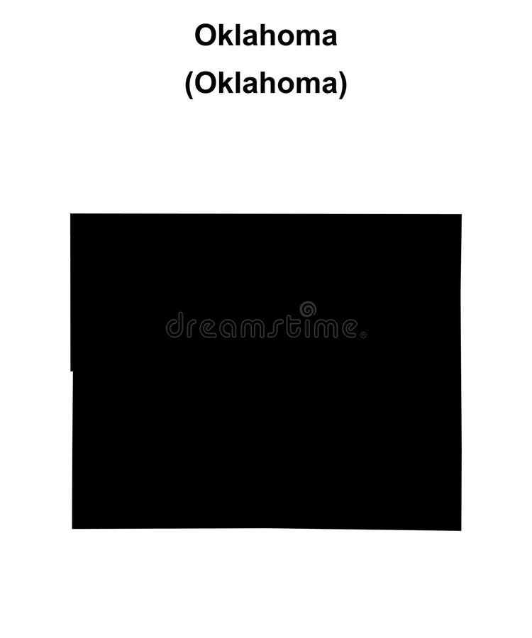 Oklahoma outline map stock vector. Illustration of isolated - 361753107