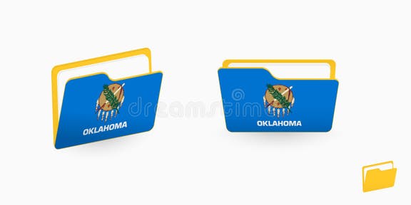 Oklahoma Flag on Two Type of Folder Icon Stock Photo - Image of north ...