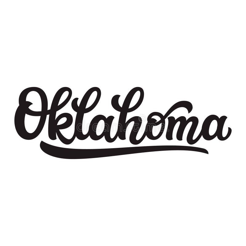 Oklahoma Hand Getrokken Van Letters Voorziende Tekst Vector Illustratie ...