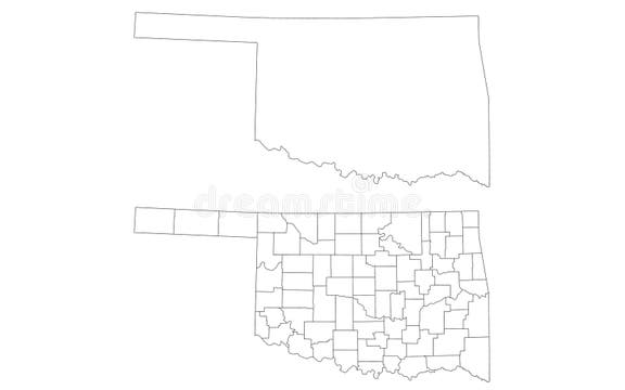 Oklahoma Map. Oklahoma Administrative Map, Oklahoma Outline and ...