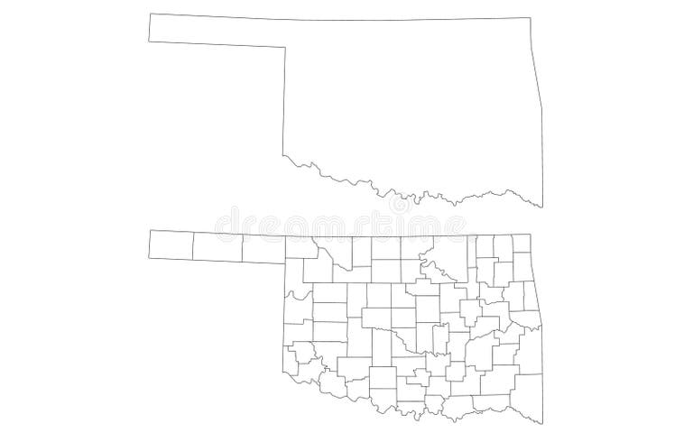 Oklahoma Map. Oklahoma Administrative Map, Oklahoma Outline and ...