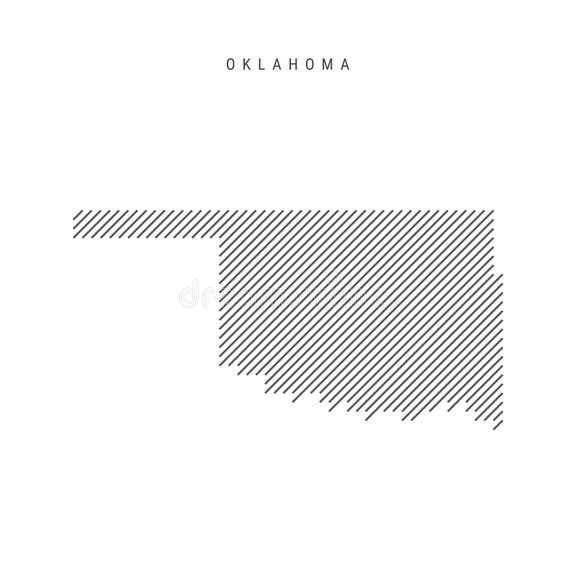 Oklahoma Map from Pattern of Black Slanted Parallel Lines. Flat Vector ...