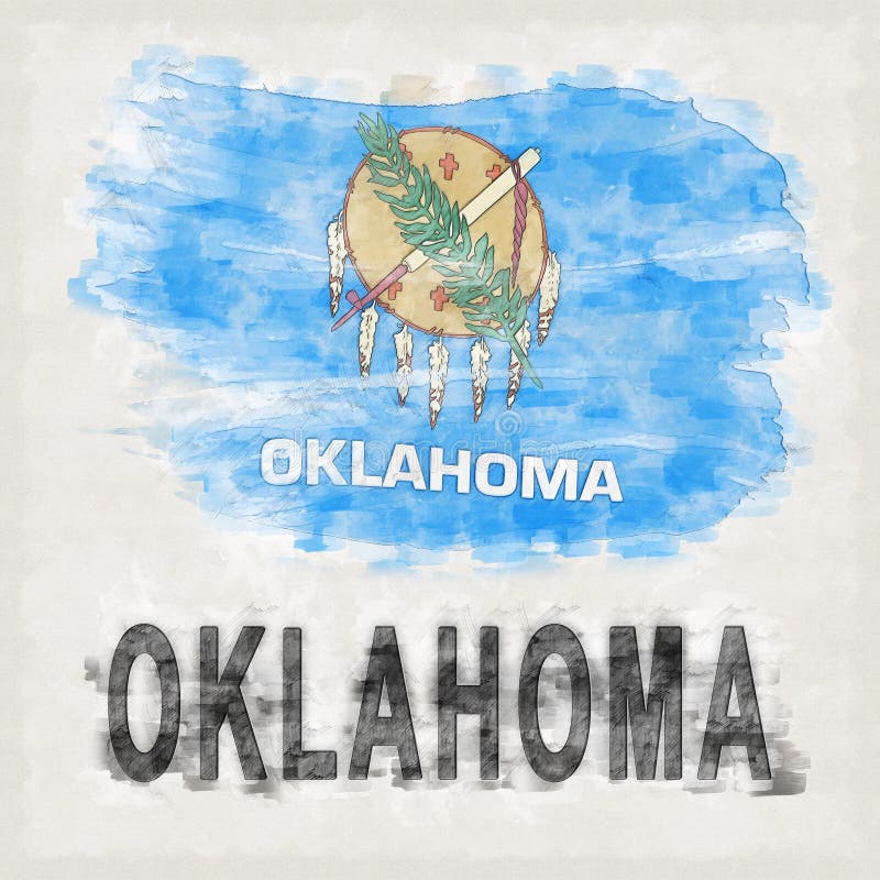 Oklahoma National Colors with Country Name Stock Image - Image of ...
