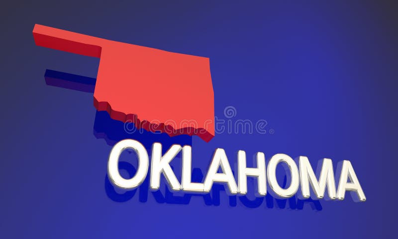 Oklahoma OK Red State Map Name Stock Illustration - Illustration of ...