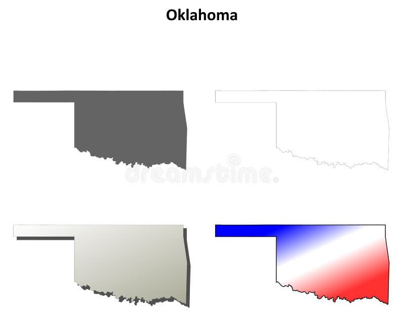 Oklahoma Map Outline Vector Design Template. Editable Stroke Stock ...