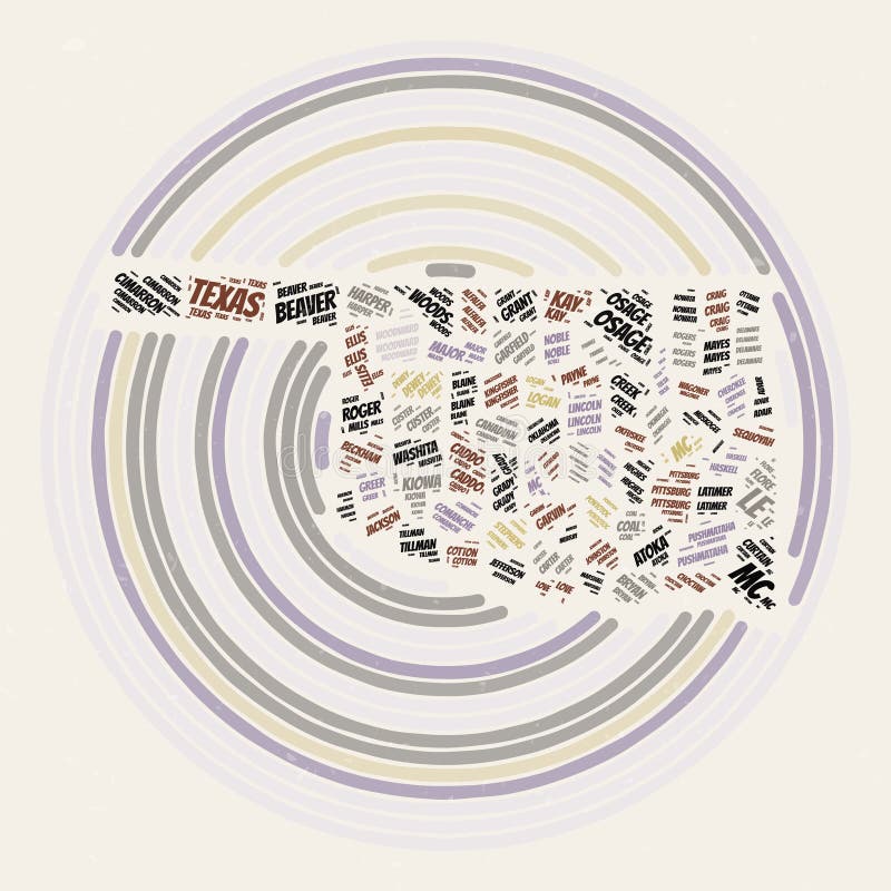 Oklahoma Round Poster. Typography Style Image of State Stock Vector ...