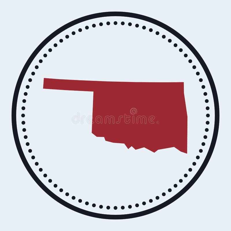 Oklahoma Map, Stylish Location Icon with Oklahoma Map and Flag Stock ...