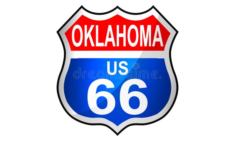 US Route 66 Sign, Shield Sign with Route Number and Text Stock ...