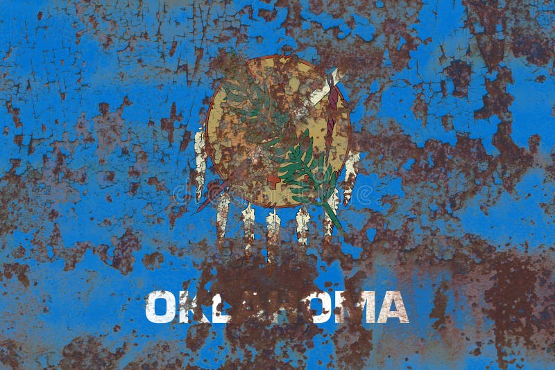 Oklahoma State Grunge Flag United States Of America Stock Image