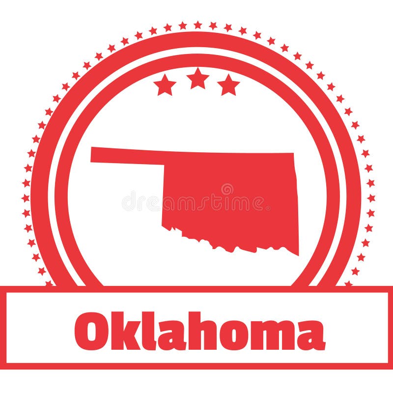 Oklahoma State Map Label. Vector Illustration Decorative Design Stock ...