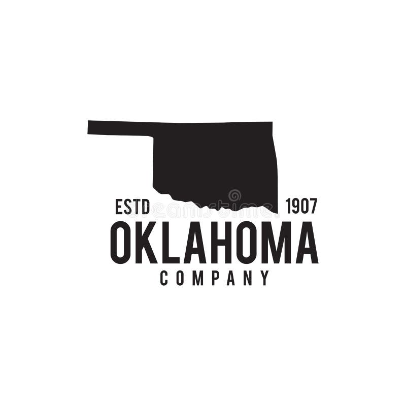 Oklahoma State Map Outline Logo Design Stock Vector - Illustration of ...
