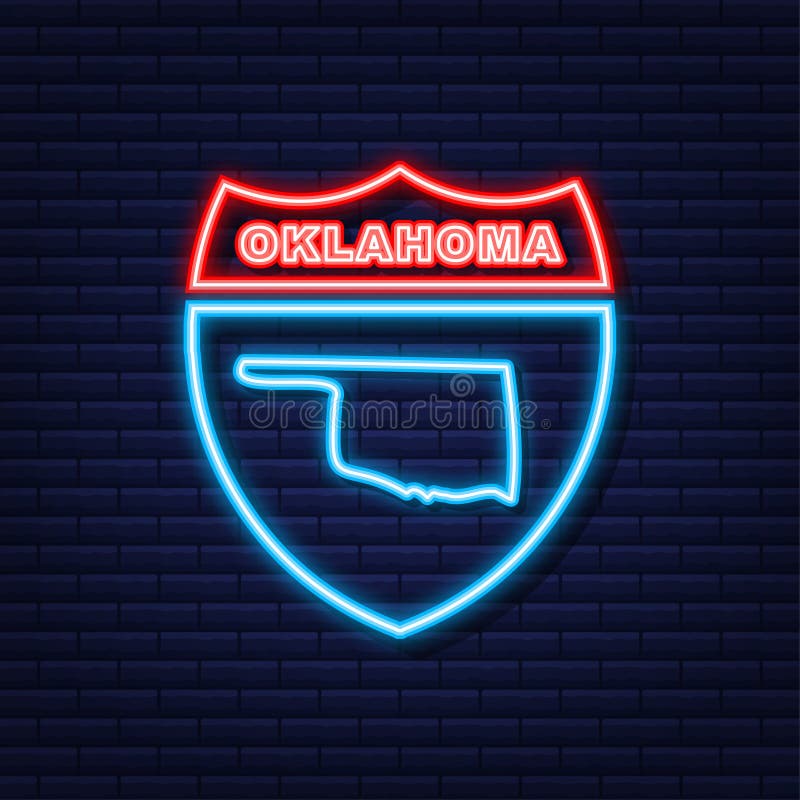 Oklahoma State Map Outline Neon Icon Stock Illustrations – 3 Oklahoma ...