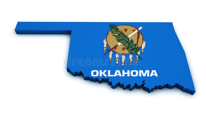 Oklahoma State Map Shape stock illustration. Illustration of official ...