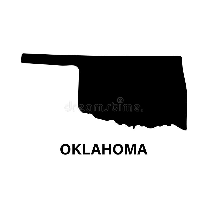 Oklahoma State Map Silhouette Icon. Stock Illustration - Illustration ...