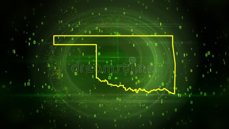 Oklahoma State (USA) Map on Digital Background Stock Illustration ...
