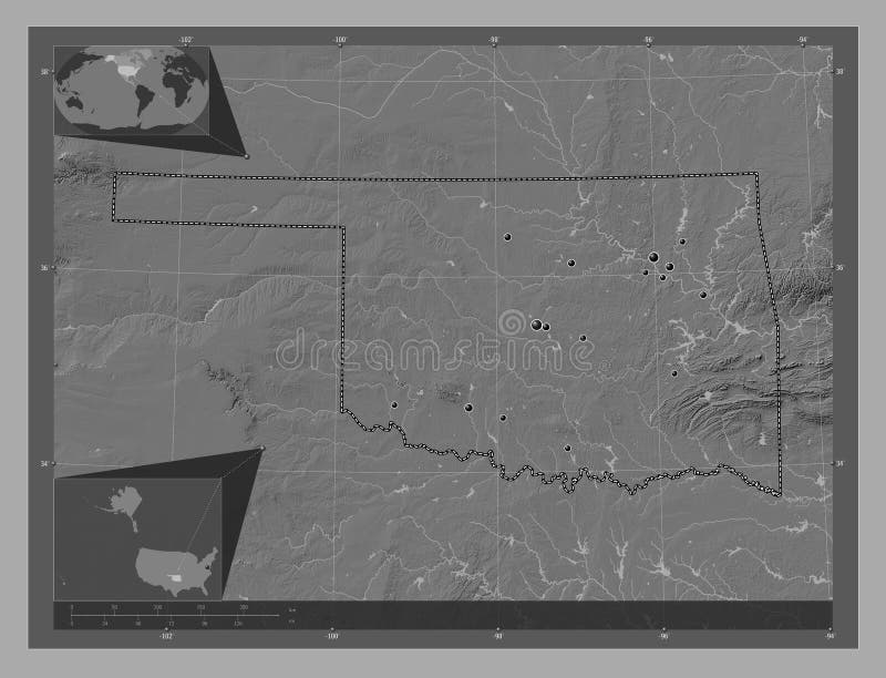 Oklahoma, United States of America. Bilevel. Major Cities Stock ... Oklahoma, United States of America. Bilevel. Major Cities Stock ...