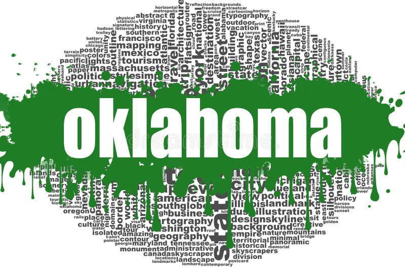 Typography Of The USA Oklahoma States Handwritten Illustration On ...