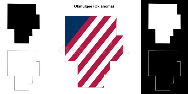 Okmulgee outline map stock vector. Illustration of silhouette - 324063145