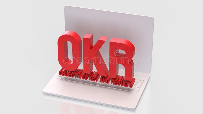 The OKR or Objective and Key Results for Business Concept 3d Rendering ...