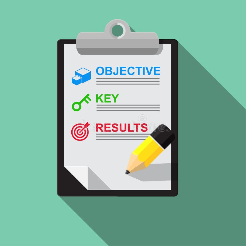 OKR - Objective Key Results Sheet. Stock Vector - Illustration of ...