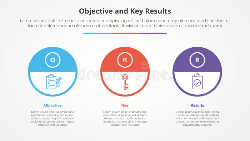 OKR Objectives and Key Results Framework Infographic Concept for Slide ...