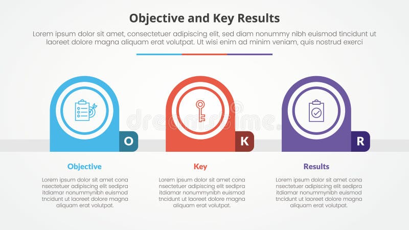 OKR Objectives and Key Results Framework Infographic Concept for Slide ...