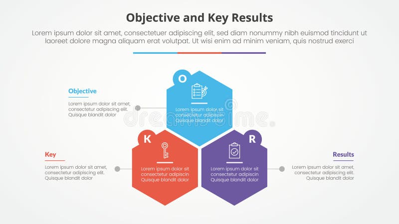 OKR Objectives and Key Results Framework Infographic Concept for Slide ...
