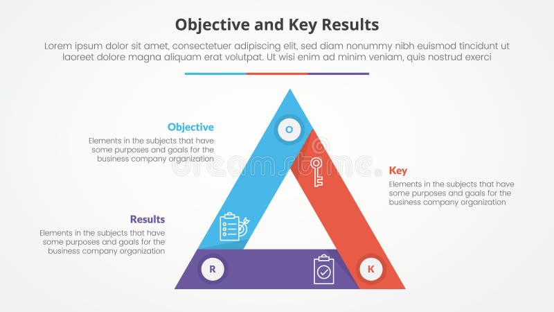 OKR Objectives and Key Results Framework Infographic Concept for Slide Presentation with ...