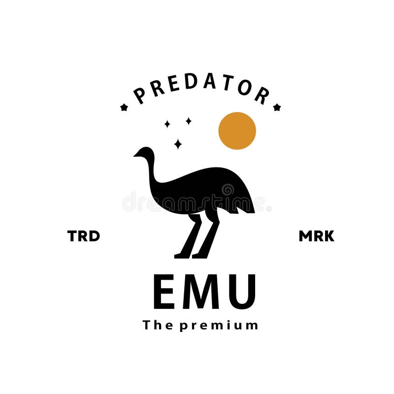 Emu Logo Vector Outline Silhouette Art Icon Stock Vector - Illustration ...