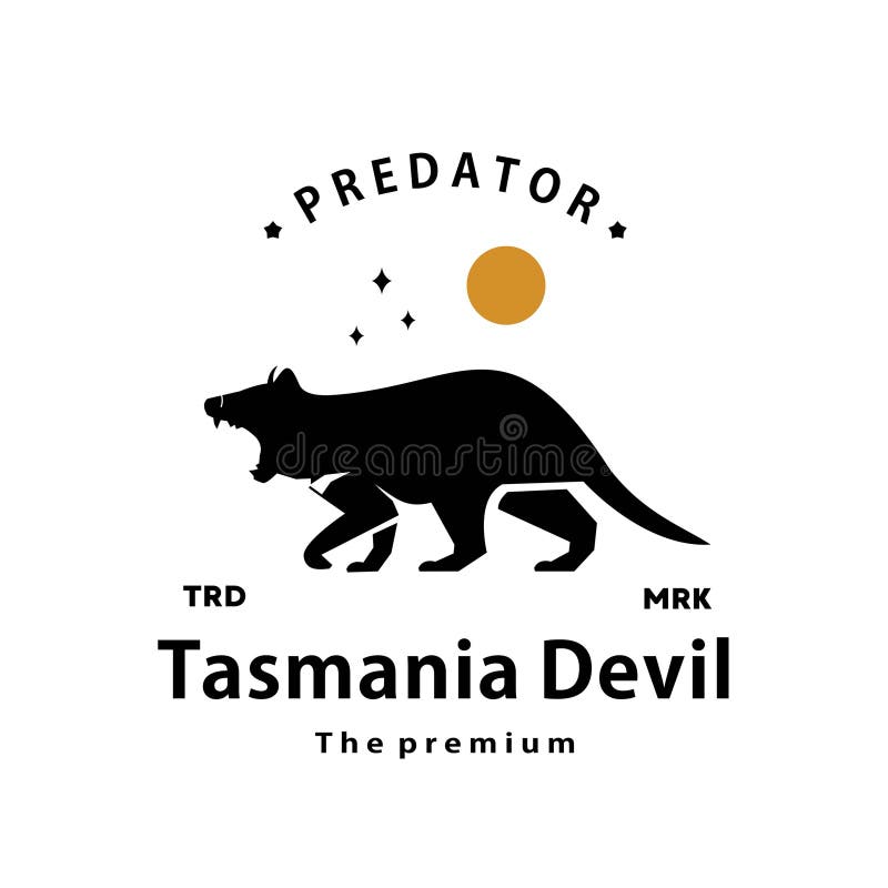 Tasmania Devil Logo Vector Outline Silhouette Art Icon Stock Vector ...