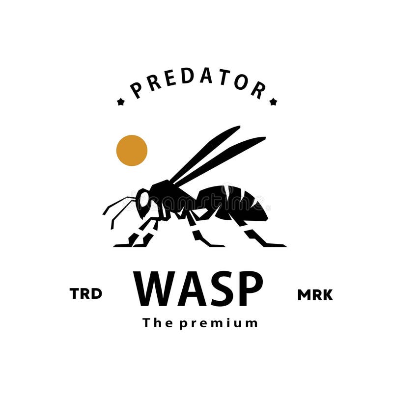 Wasp Logo Vector Outline Silhouette Art Icon Stock Vector ...