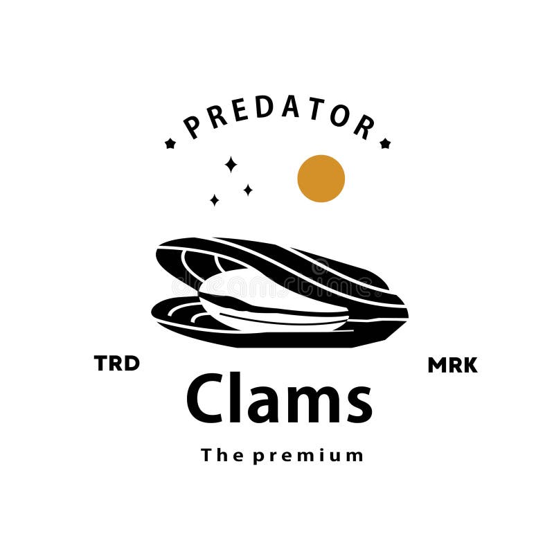 Clams Logo Vector Outline Silhouette Art Icon Stock Vector ...