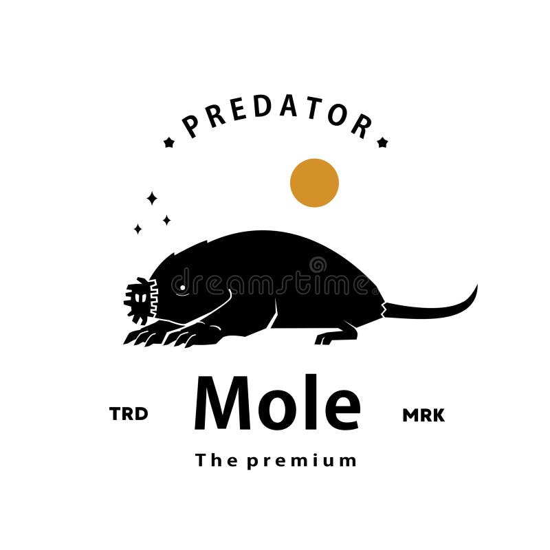 Mole Logo Vector Outline Silhouette Art Icon Stock Vector ...