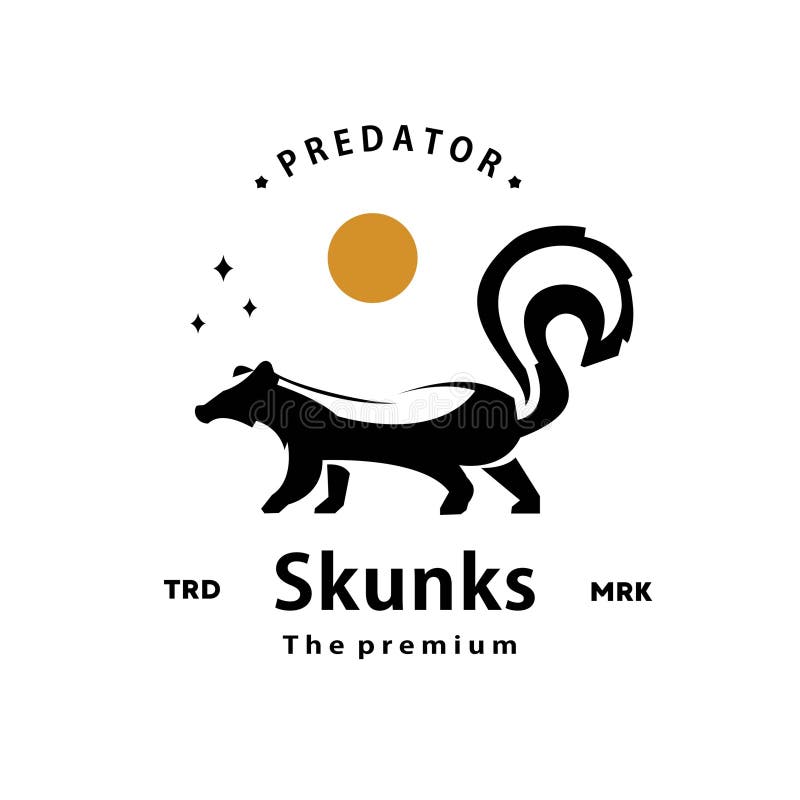 Skunks Logo Vector Outline Silhouette Art Icon Stock Vector ...