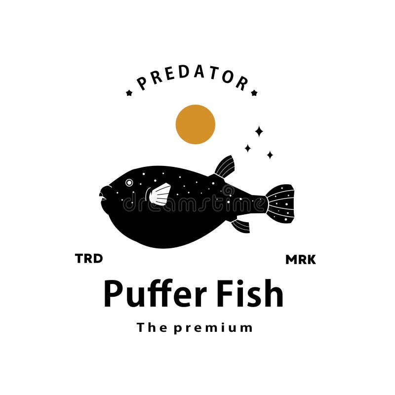 Puffer Fish Logo Vector Outline Silhouette Art Icon Stock Vector ...