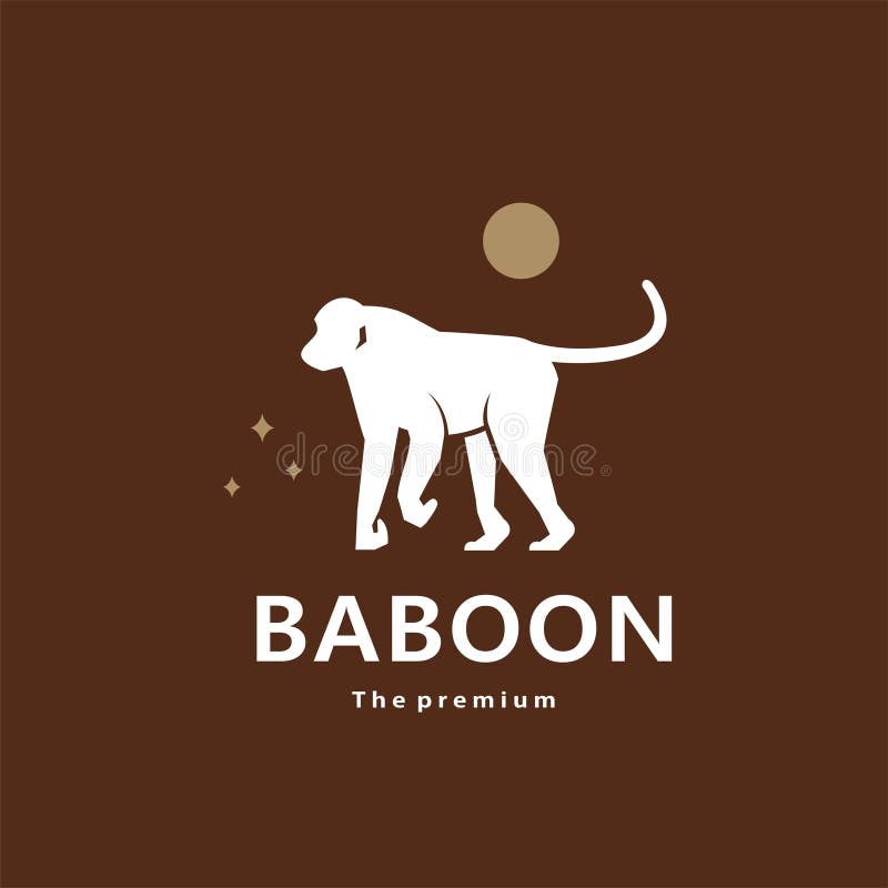 Animal Baboon Natural Logo Vector Icon Silhouette Stock Vector ...