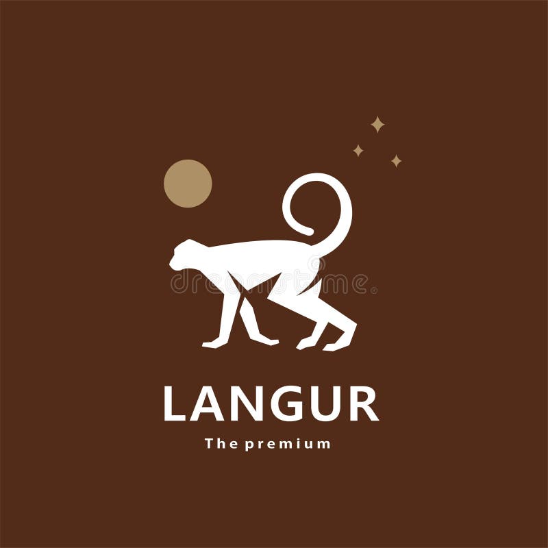 Animal Langur Natural Logo Vector Icon Silhouette Stock Vector ...