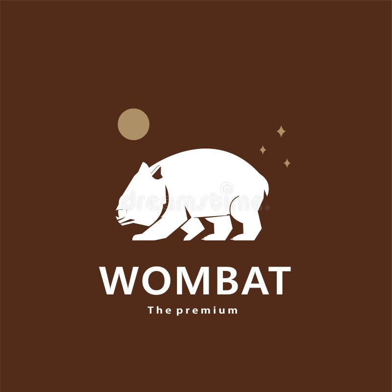 Animal Wombat Natural Logo Vector Icon Silhouette Stock Vector ...