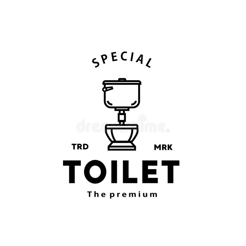 Toilet Line Hipster Logo Bowl Sanitaryware Vector Bathroom Stock Vector ...