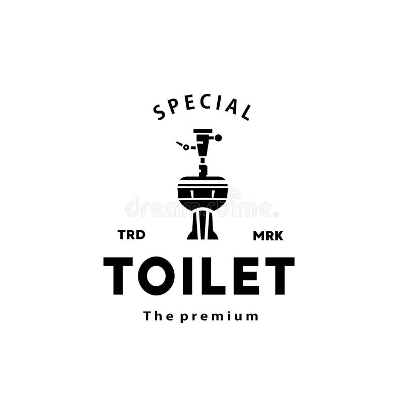 Toilet Hipster Silhouette Logo Bowl Sanitaryware Vector Bathroom Stock ...