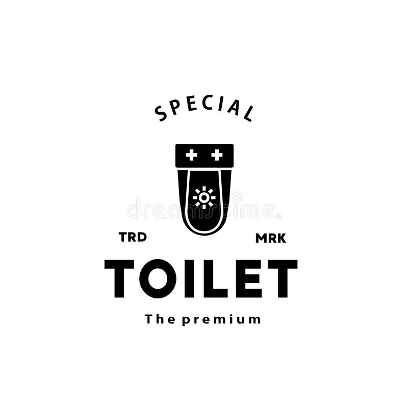 Toilet Silhouette Hipster Logo Bowl Sanitaryware Vector Bathroom Stock ...