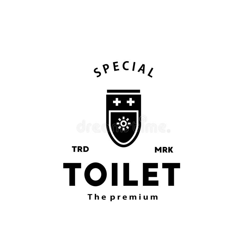 Toilet Silhouette Hipster Logo Bowl Sanitaryware Vector Bathroom Stock ...