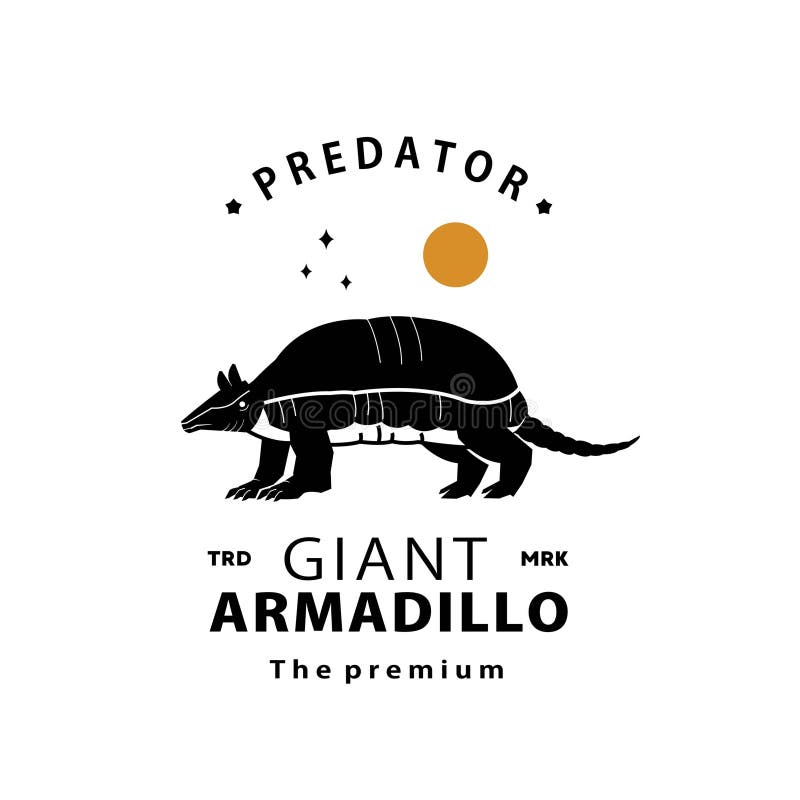 Vintage Retro Hipster Giant Armadillo Logo Vector Stock Vector ...